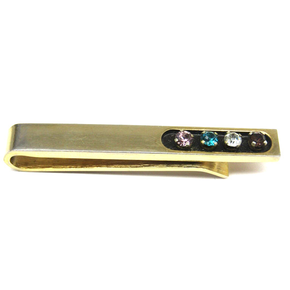Anson | Accessories | Anson Gold Tie Clip 4 Multicolor Set Stones Men ...